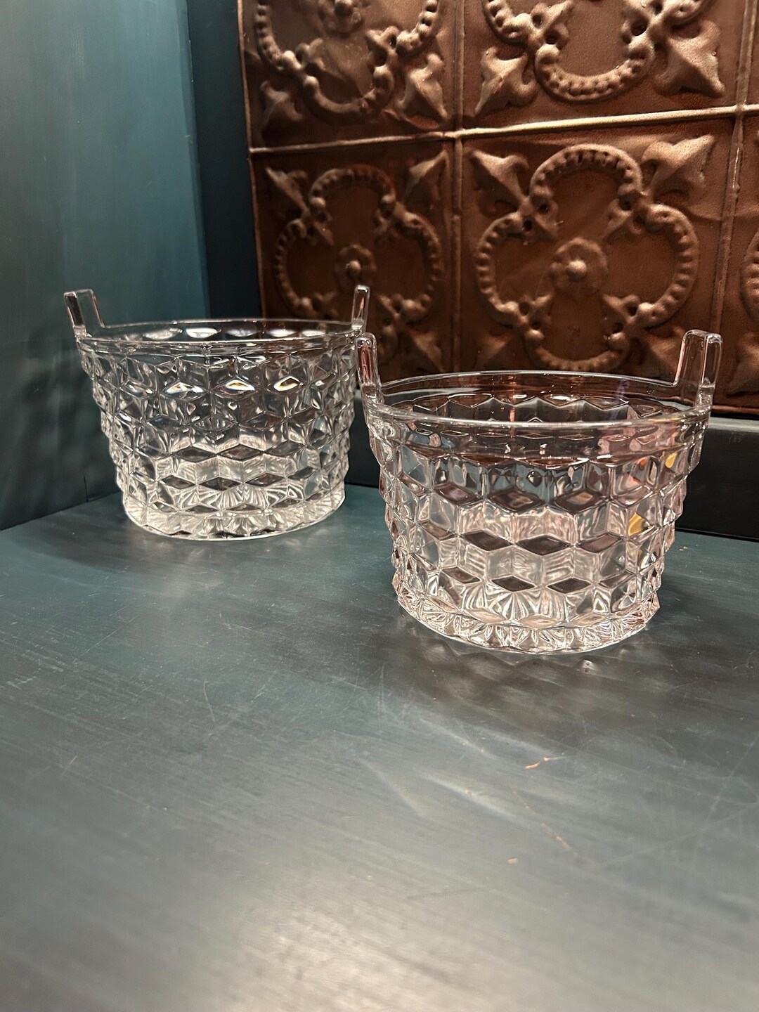 Ice Bucket, Choice of Size, Fostoria American Torte Cube Ice Bowl, 3 ...