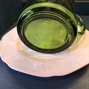 Pitcher, Vintage Avocado Green Polka Dot Glass Pitcher "eldorado" Hazel ...