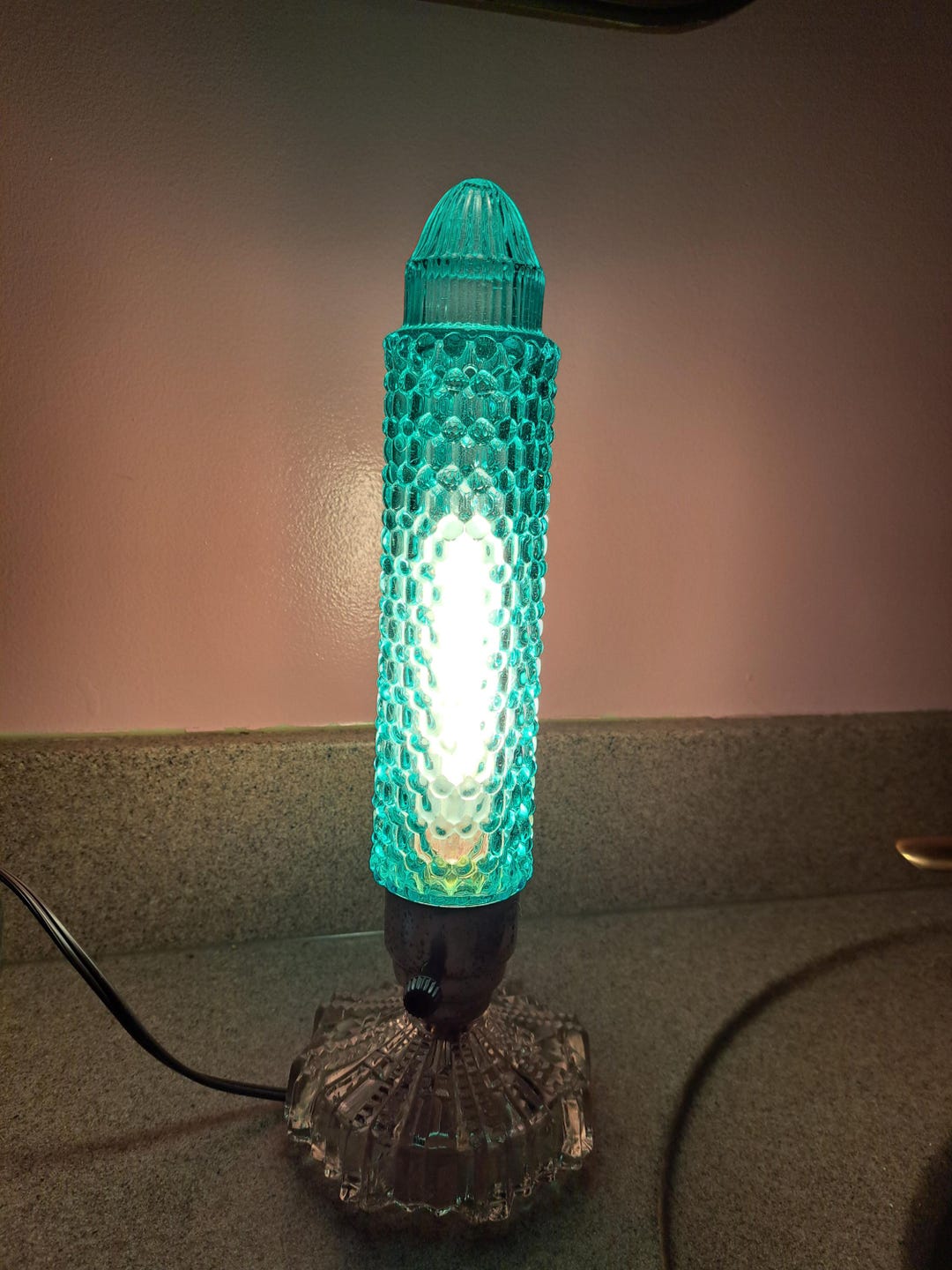 Lamps, Art Deco Bullet Lamp, Torpedo 12-inch Vintage Turquoise Blue ...