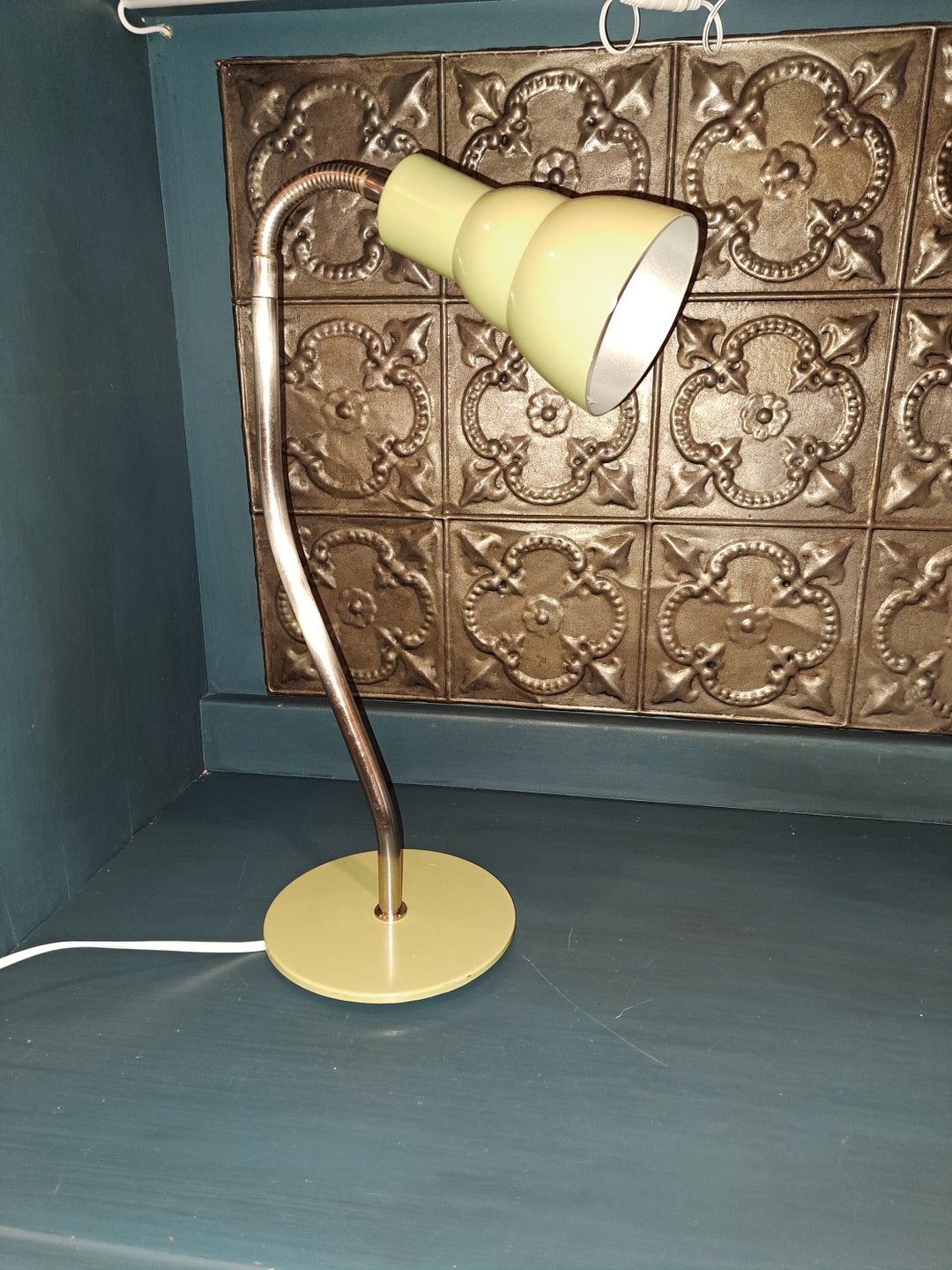 Lamp, Gooseneck Lamp, Green Mid Century Modern Revival Lamp MCM Style ...