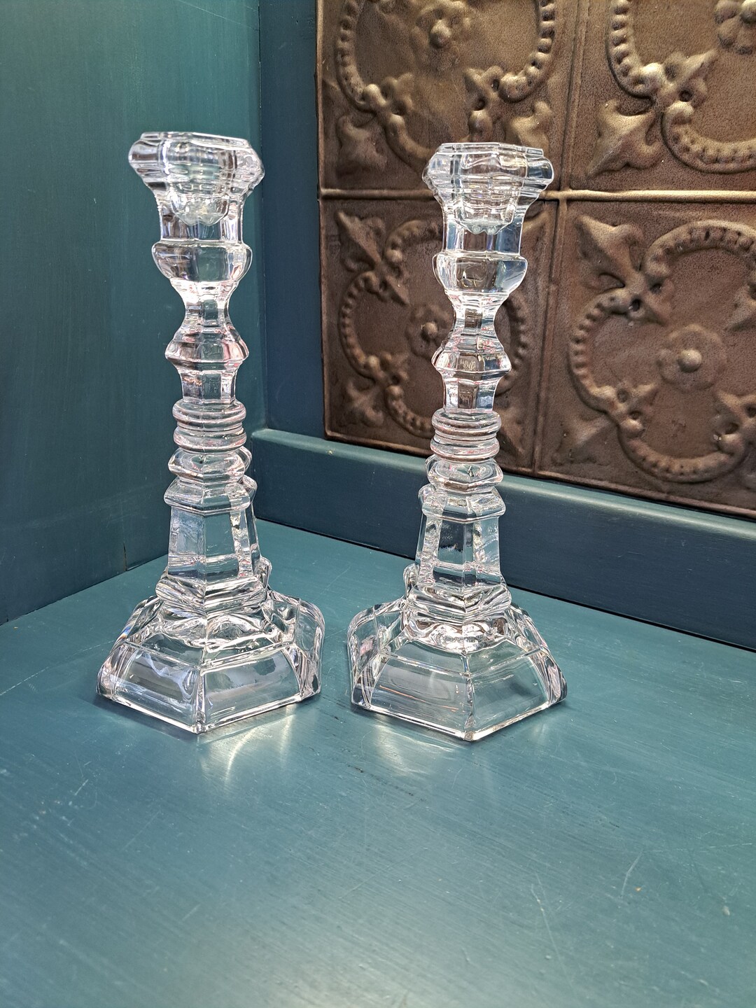 Lead Crystal Candle Holders, Fostoria HFM Henry Ford Museum Argus ...