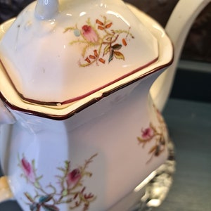 Teapot, Cottage Core Rose Ceramic Teapot, Vintage Teapot, Tea Party Red ...