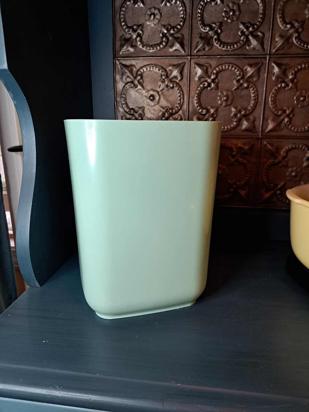 MCM Trash Can Mid-century Modern Turquoise Waste Basket Aqua - Etsy