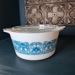 Pyrex, Vintage 473 Horizon Blue Pyrex ,1 Quart Round Casserole Dish ...
