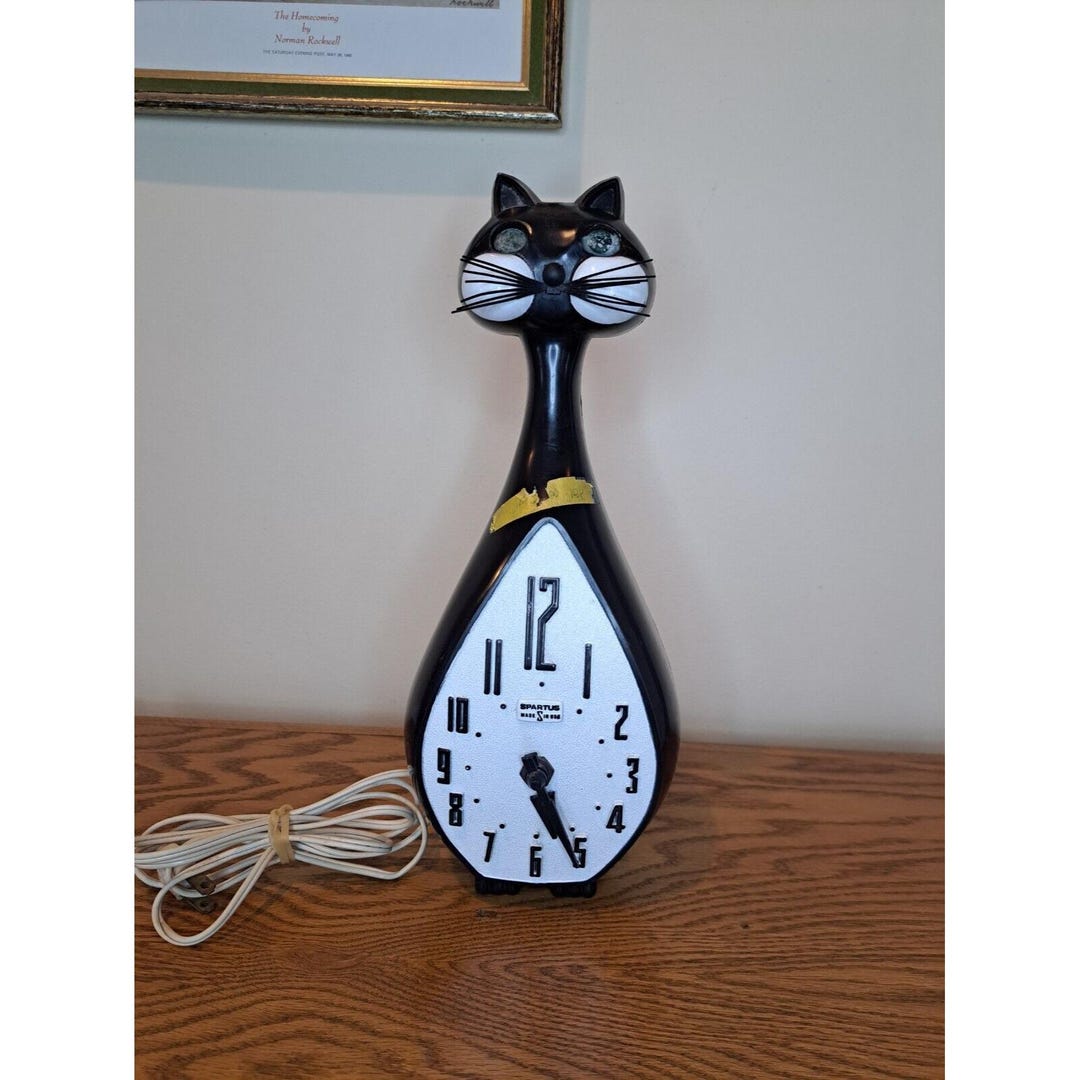 Vintage Spartus Cat Clock Parts Only, Needs Repair, No Tail - Etsy