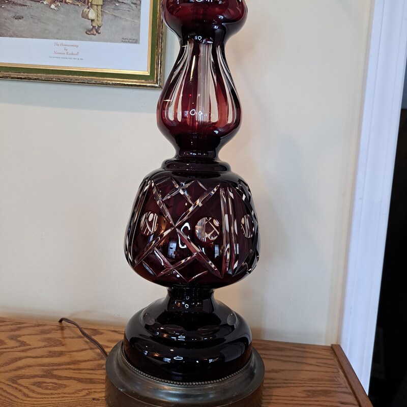 Red Glass Lamp - Etsy