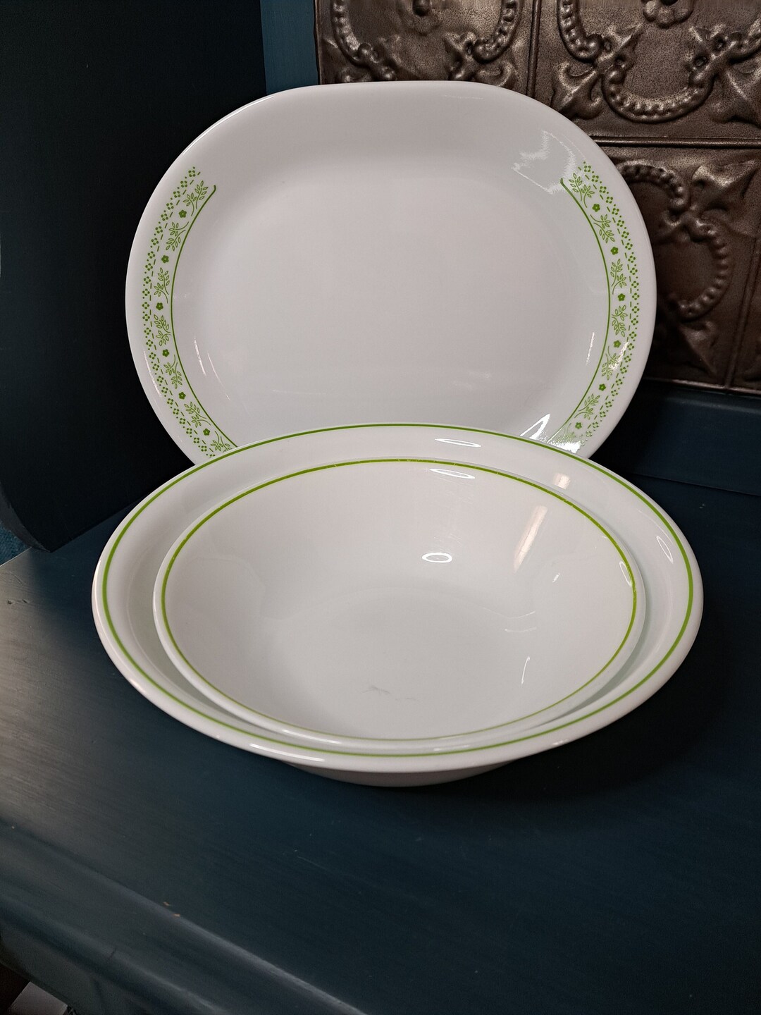 Pyrex and Corelle Honeydew Summer Impressions Green Floral CHOICE of ...