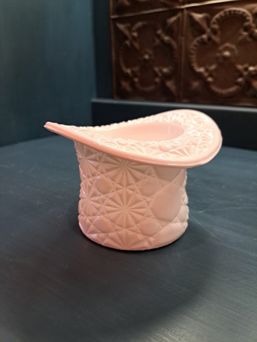 Milk Glass Top Hat, Fenton, Fenton Hat, Vintage Milk Glass, Glass Top ...