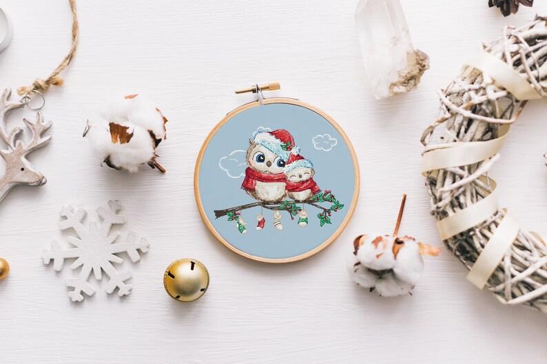 Christmas Owl and Baby - Cross Stitch Pattern - Christmas and Gift ...