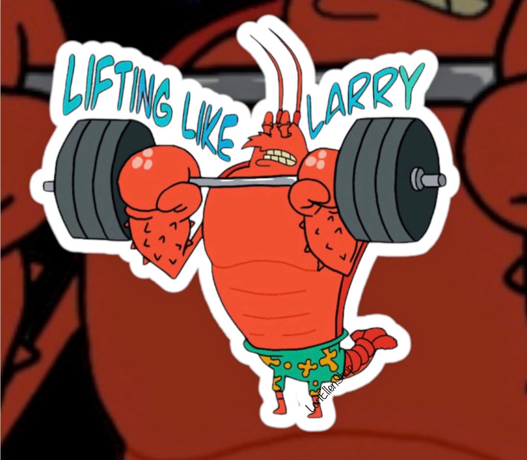 Larry The Lobster Lifting Weights