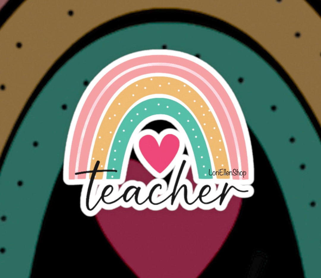 Teacher With Heart Sticker Decal - Smudge Proof and Water Resistant ...