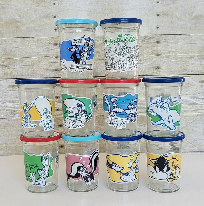 Vintage 1994 Welch's Warner Bros. Looney Tunes Jelly Jars Number 1, 2 ...