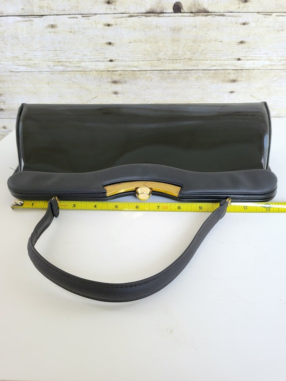 Vintage Verdi Black Patent Purse 1950's/1960's - Gem