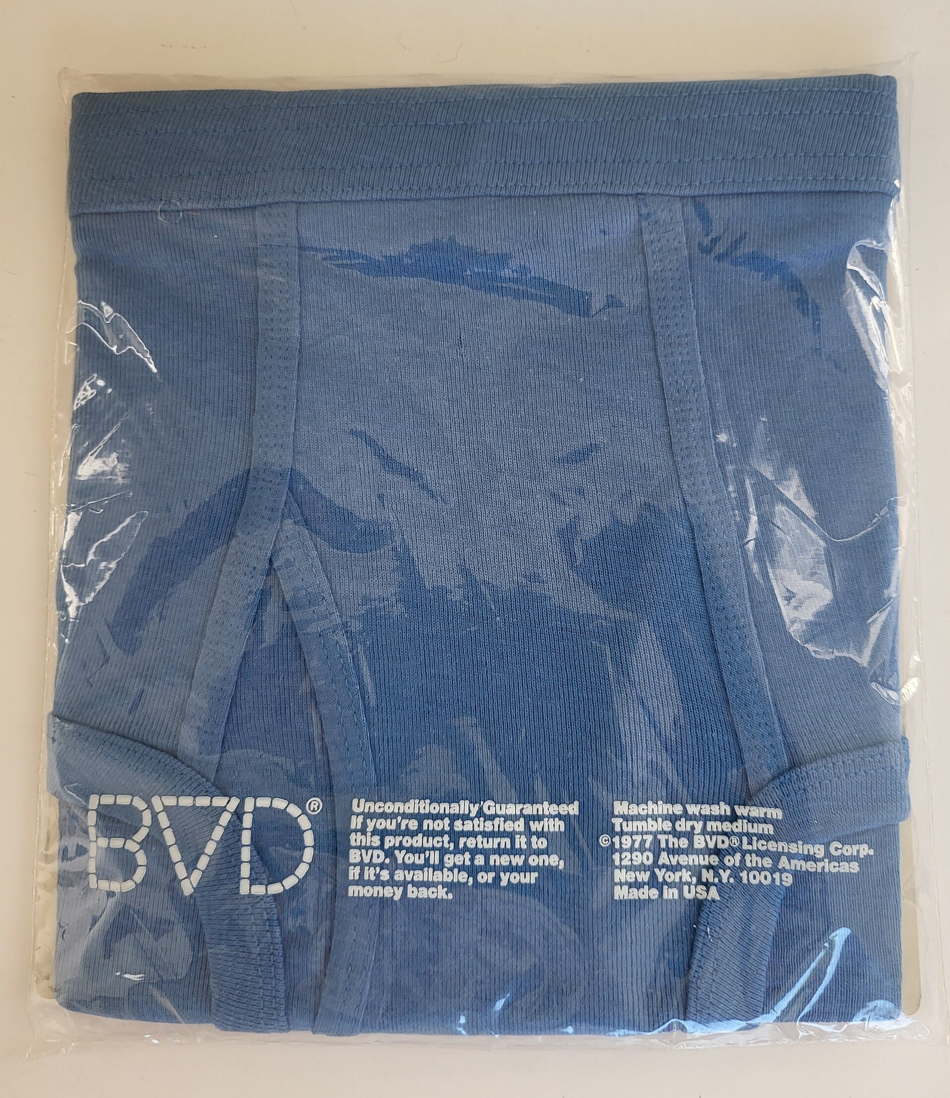 Vintage 1977 BVD Men's Medium Blue Brief 32 34 Vintage BVD Underwear in Original Packaging Never ...