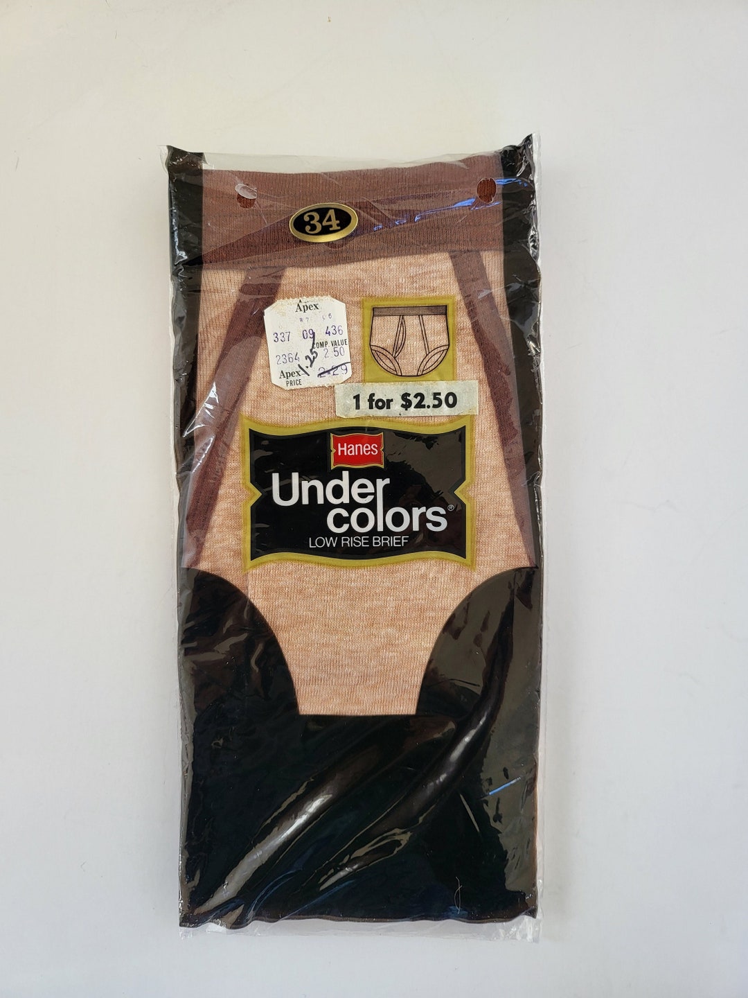 Vintage 1970's Hanes Under Colors Men's Low Rise Brief Size 34 Tan With ...