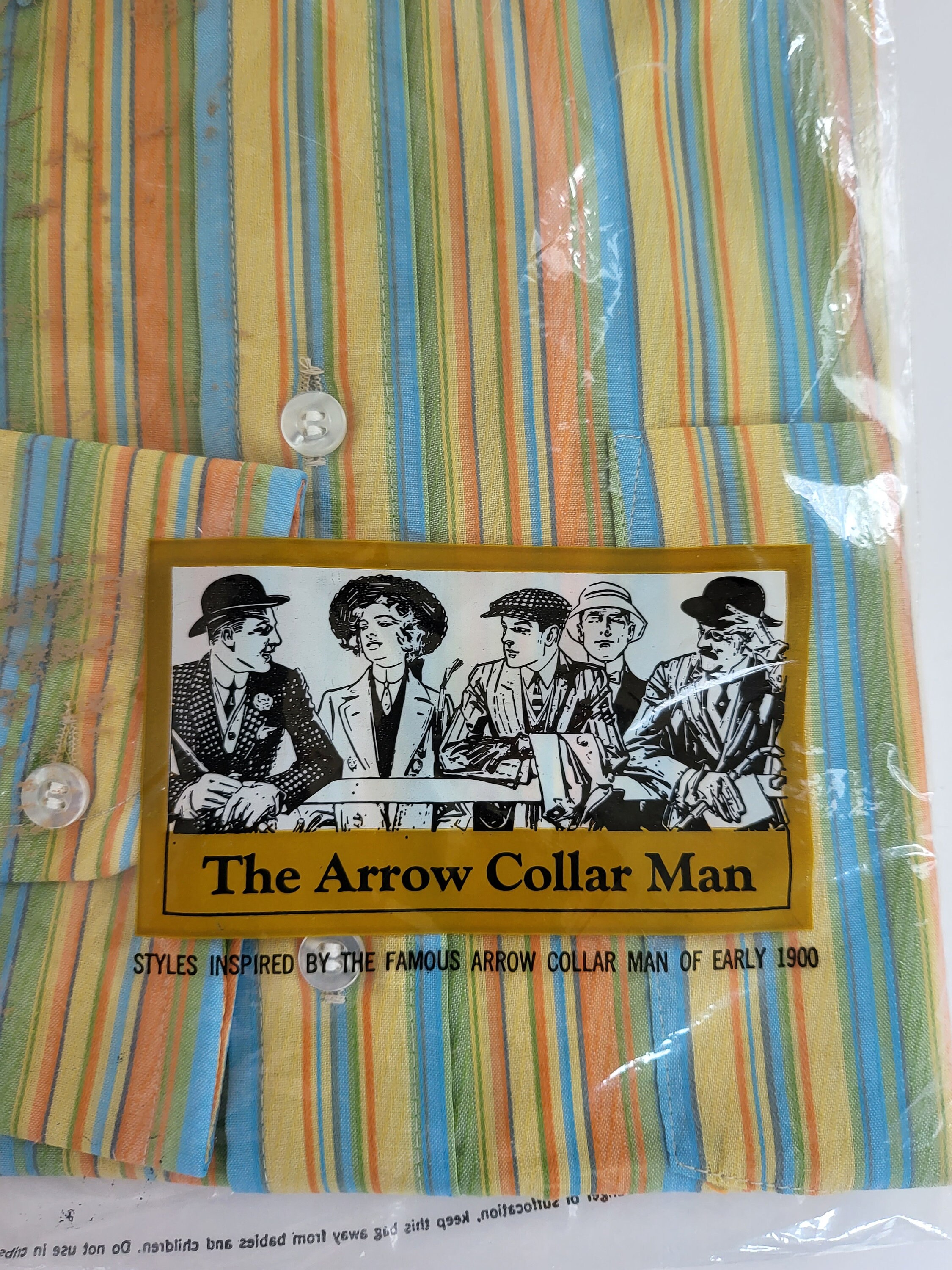 Vintage the Arrow Collar Man Striped Oxford Button Down Long Sleeve ...
