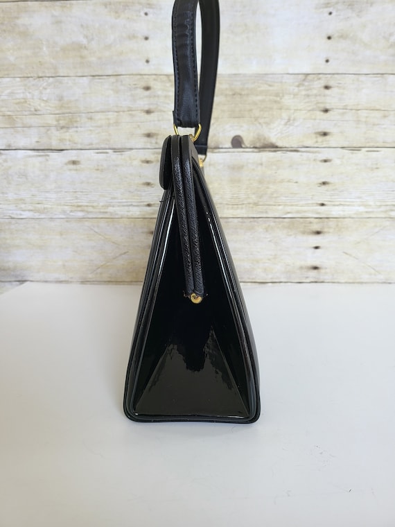 Vintage Verdi Black Patent Purse 1950's/1960's - Gem