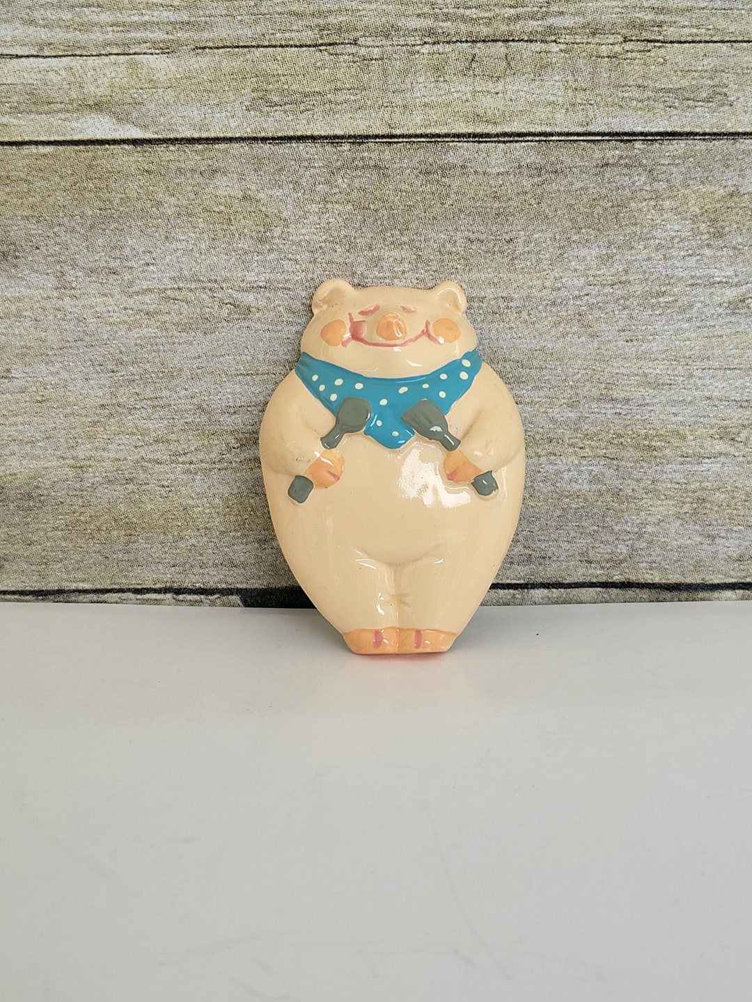 Vintage 1990 Clay Pig Refrigerator Magnet Hungry Pig Hungry Hog Clay ...