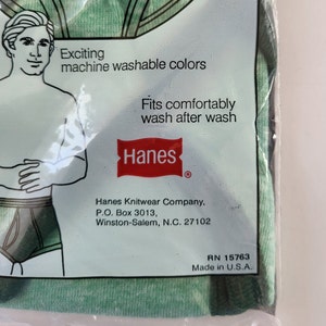 Vintage 1970's Hanes Under Colors Men's Low Rise Brief Size 34 Green ...