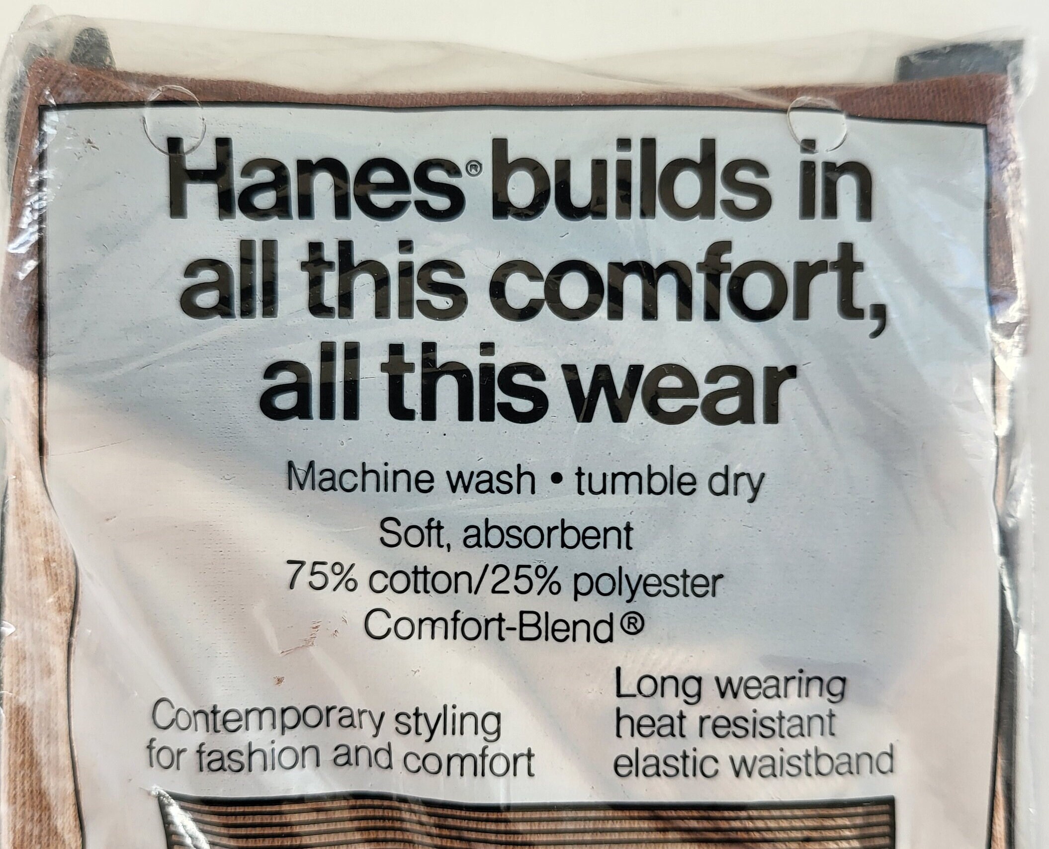 Vintage 1970's Hanes Under Colors Men's Low Rise Brief Size 34 Tan With ...