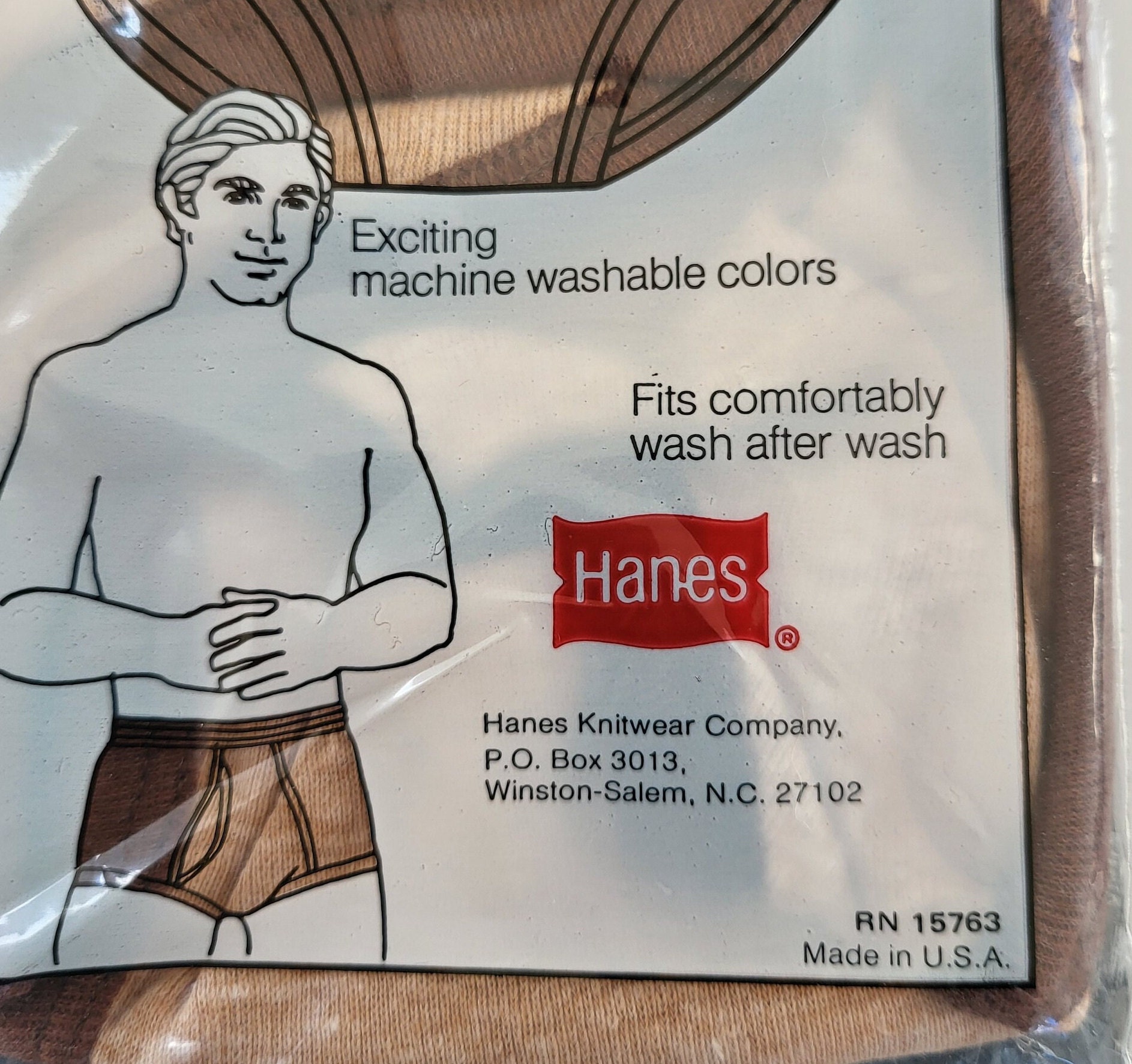 Vintage 1970's Hanes Under Colors Men's Low Rise Brief Size 34 Tan With ...