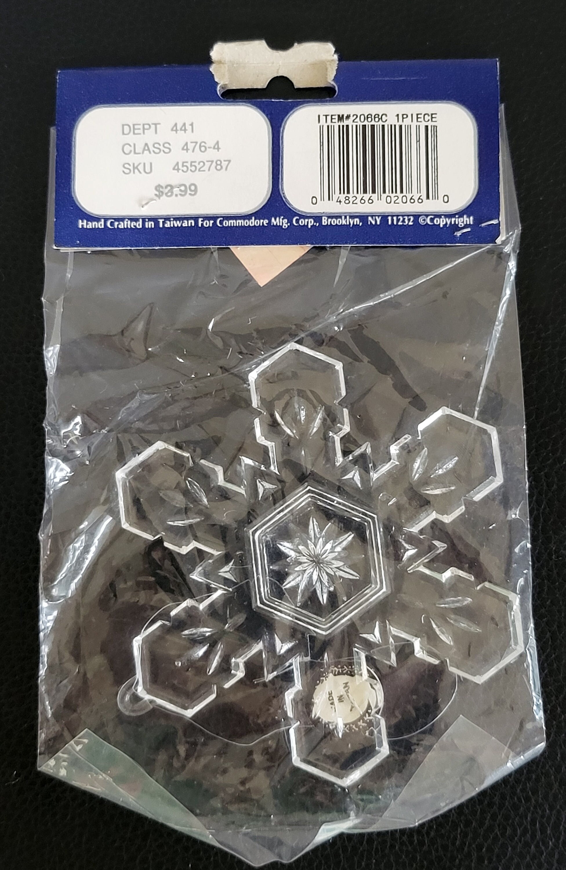 Vintage Commodore Holiday Decorations Plastic Crystal Snowflake ...
