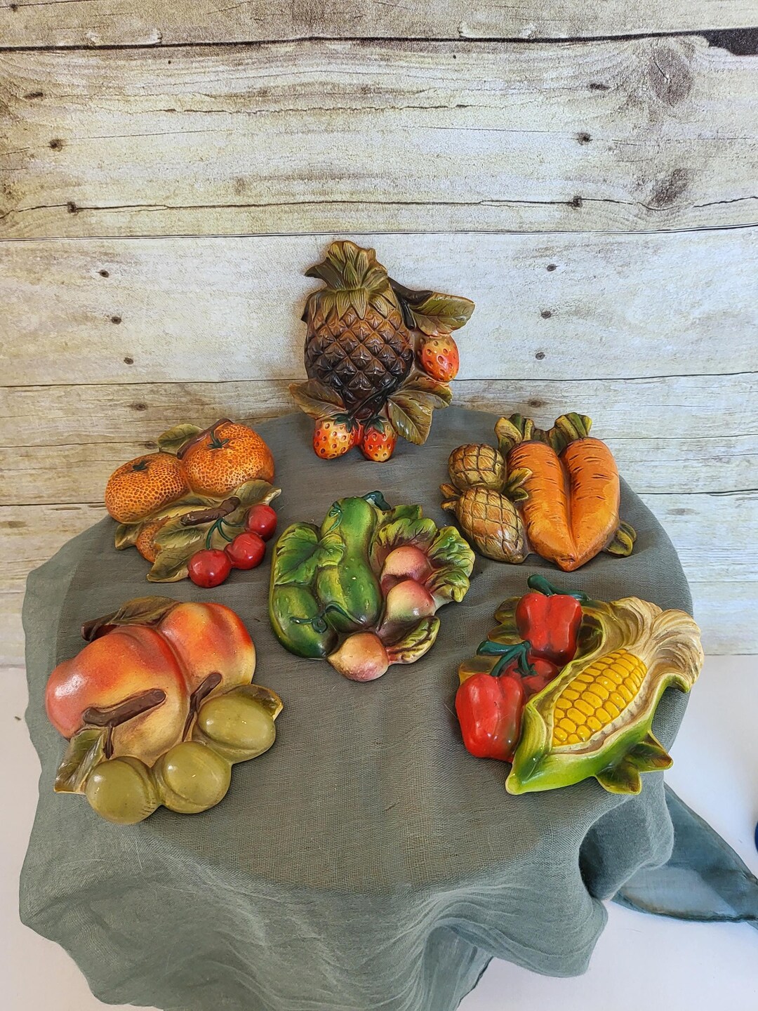 Vintage Ceramic Fruit & Vegetable Wall Decor - Made in Japan - Kitschy ...