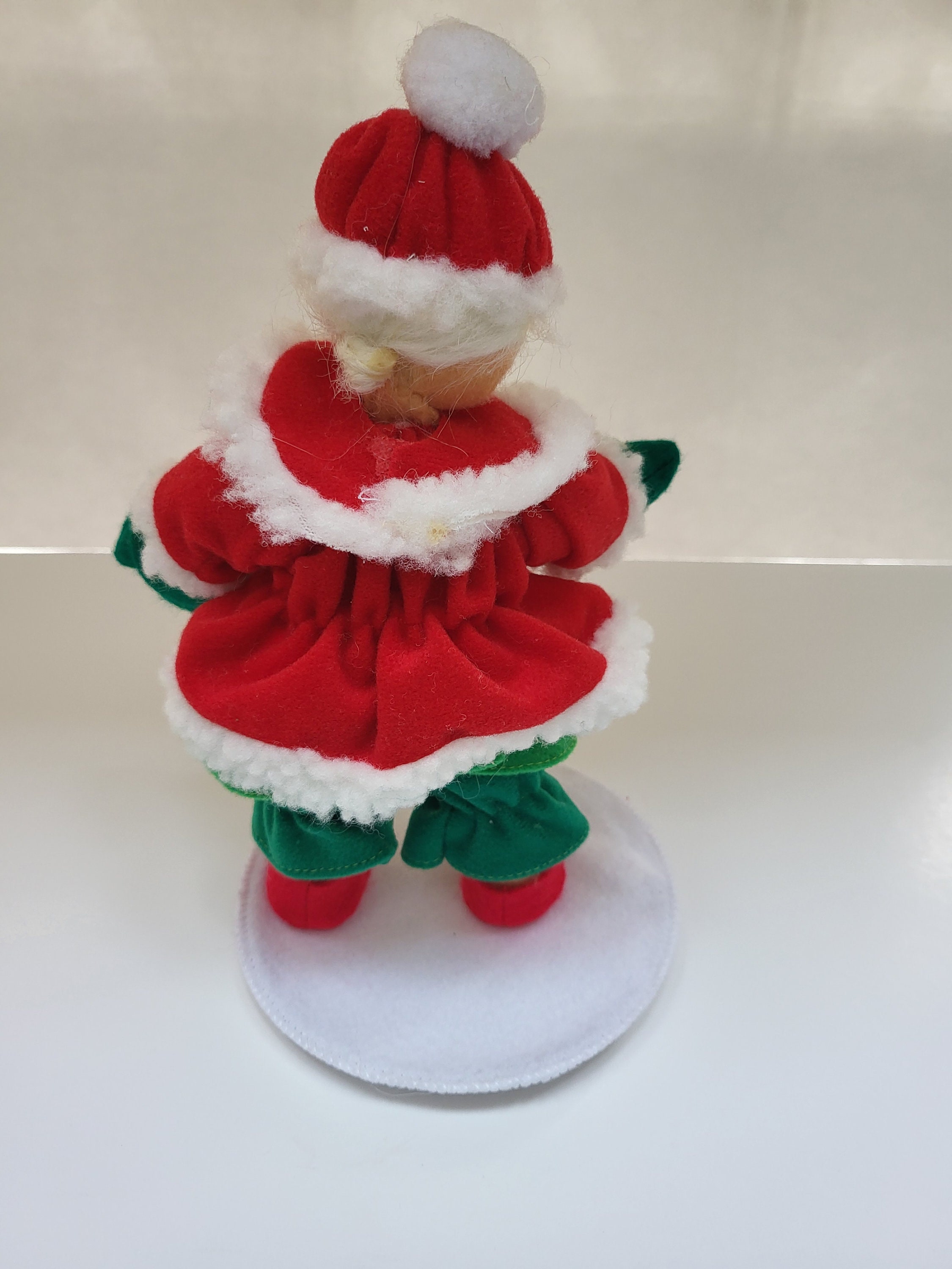 Vintage 1994 Mrs. Claus Soft Posable Felt Figure on Wired Felt Base C.R ...