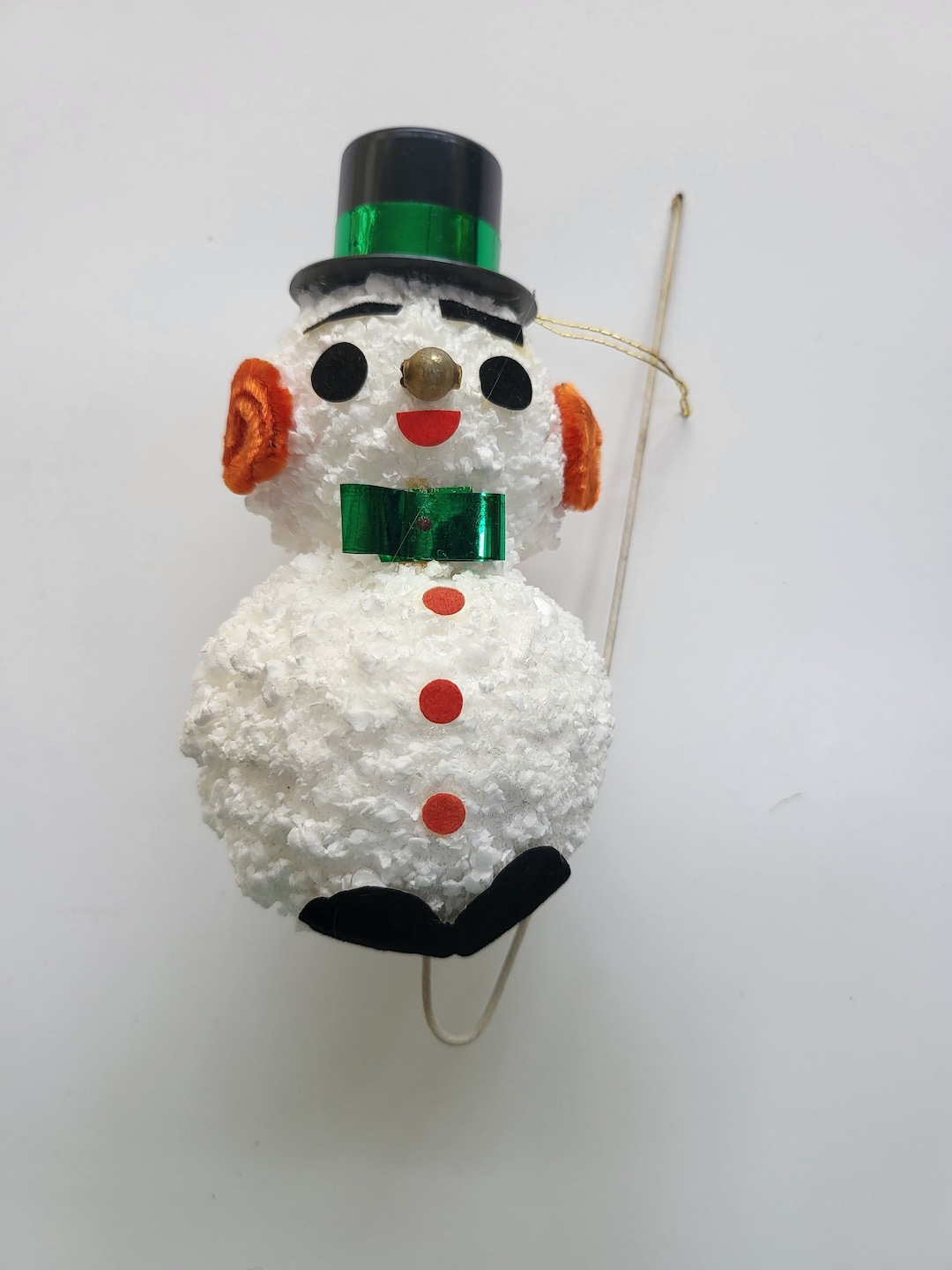 Vintage Styrofoam Popcorn Snowman Christmas Ornament - Etsy