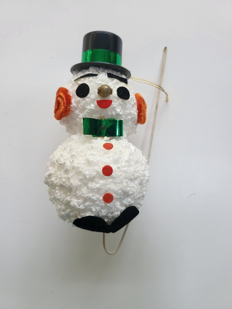Vintage Styrofoam Popcorn Snowman Christmas Ornament - Etsy