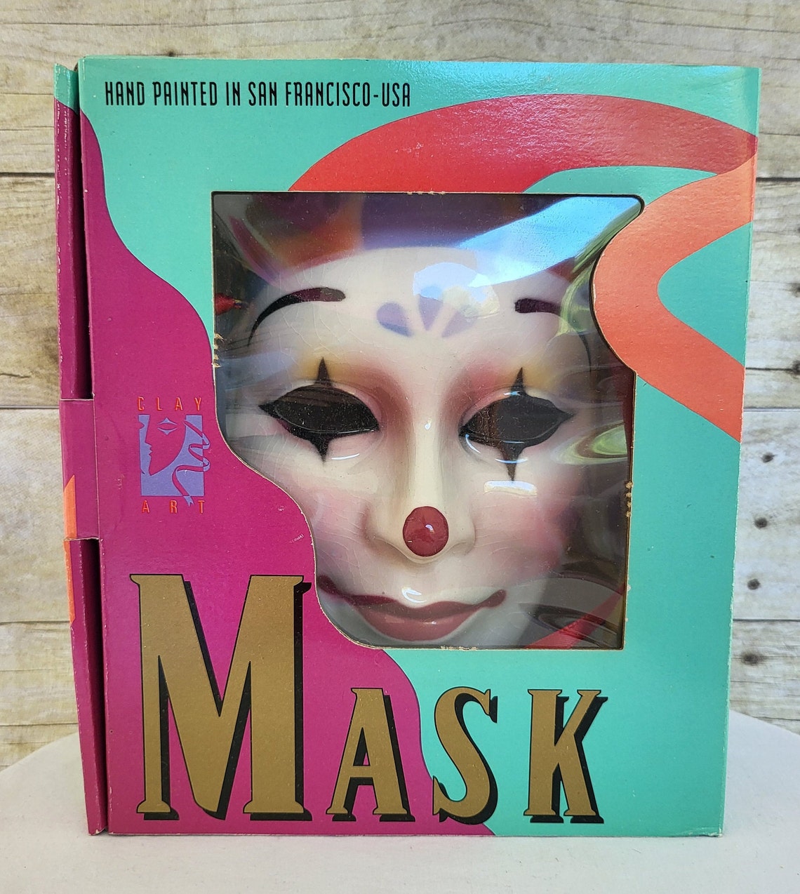 Vintage 1988 Clay Are Hand Painted Mask Style 086 Clay Art Mask - Etsy