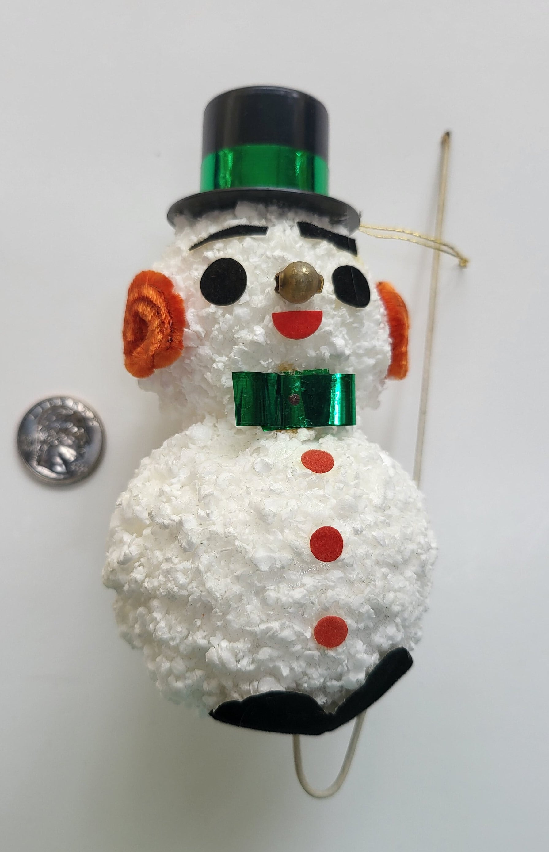 Vintage Styrofoam Popcorn Snowman Christmas Ornament - Etsy