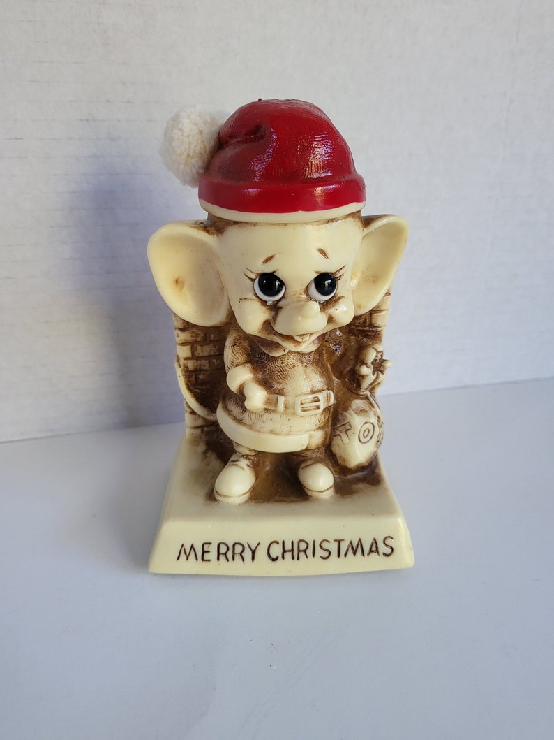 Vintage 1969 Russ Berrie Wallace Berrie Merry Christmas Mouse Santa ...