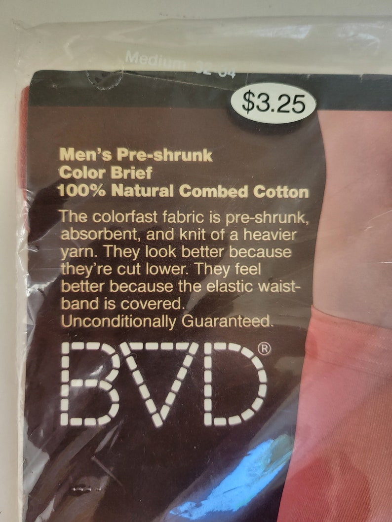 Vintage 1977 BVD Men's Dark Red Brief 32 34 Vintage BVD Underwear in Original Packaging Never ...
