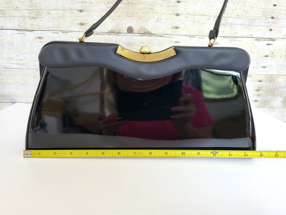 Vintage Verdi Black Patent Purse 1950's/1960's - Gem