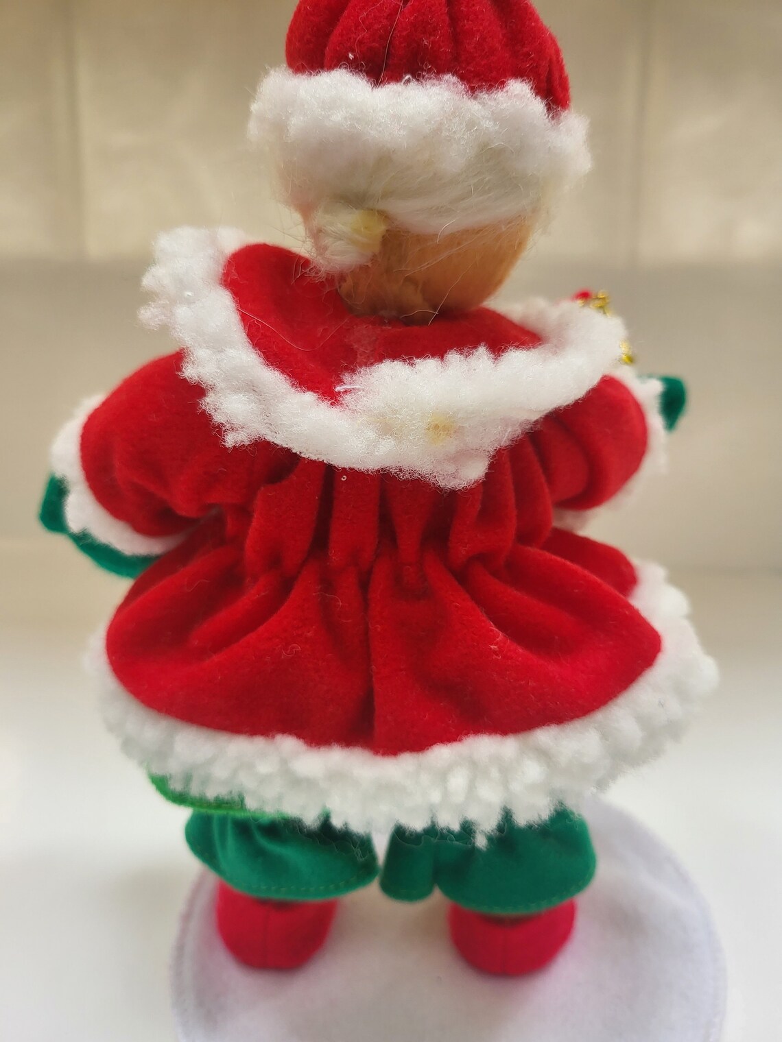 Vintage 1994 Mrs. Claus Soft Posable Felt Figure on Wired Felt Base C.R ...