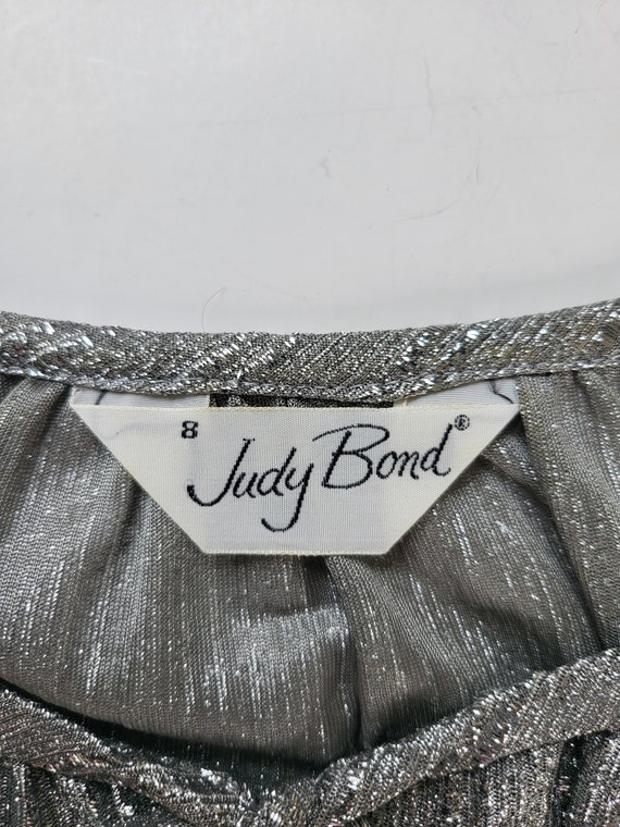 Vintage Judy Bond Metallic Silver Blouse/Top Size 8 R… - Gem