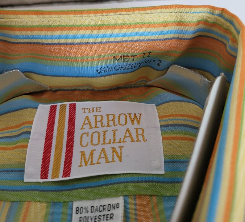 Vintage the Arrow Collar Man Striped Oxford Button Down Long Sleeve ...