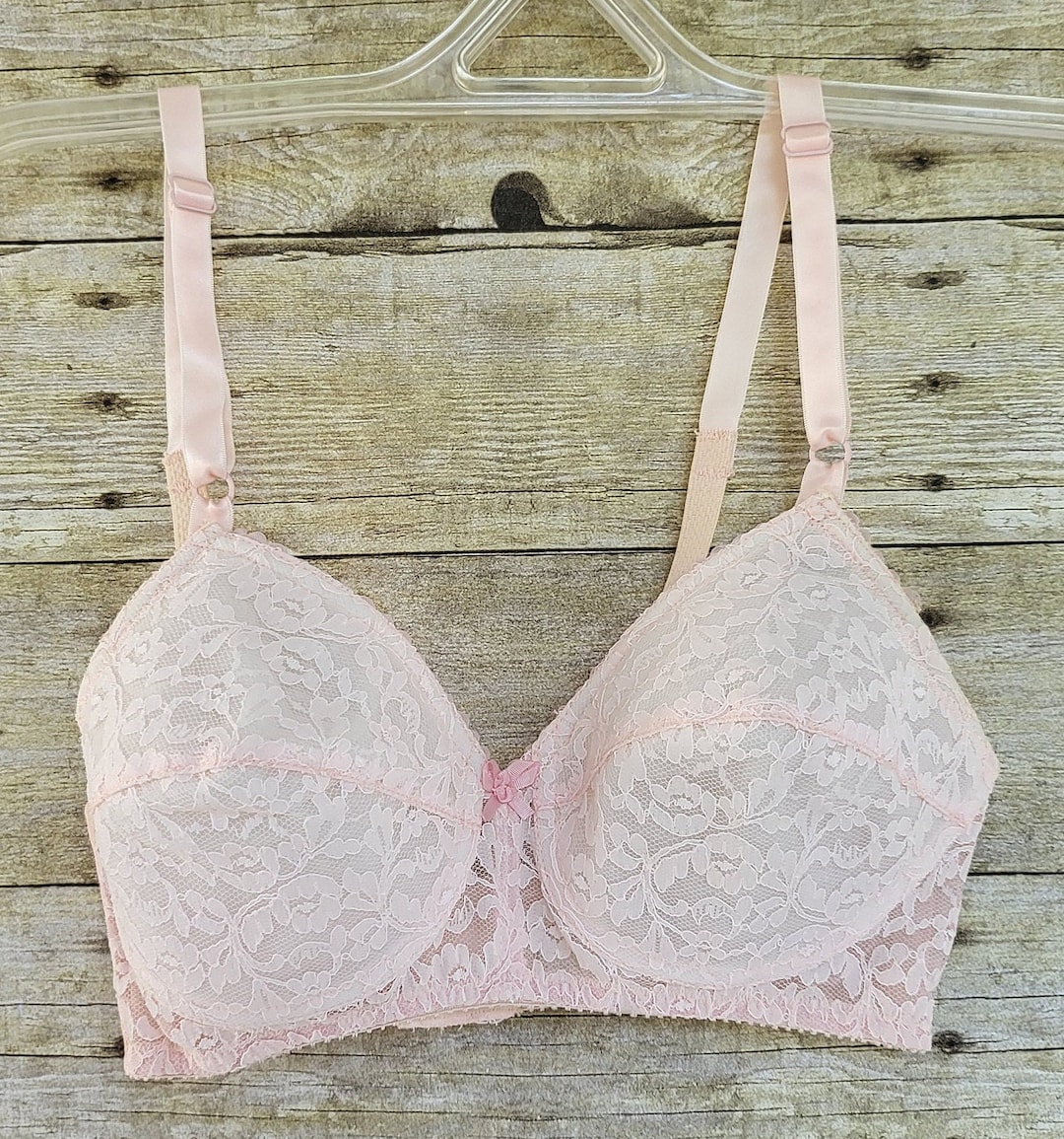 Vintage Flexcel Pink Lace Bra 32 B Vintage Pink Lace Bra Vintage Lace ...