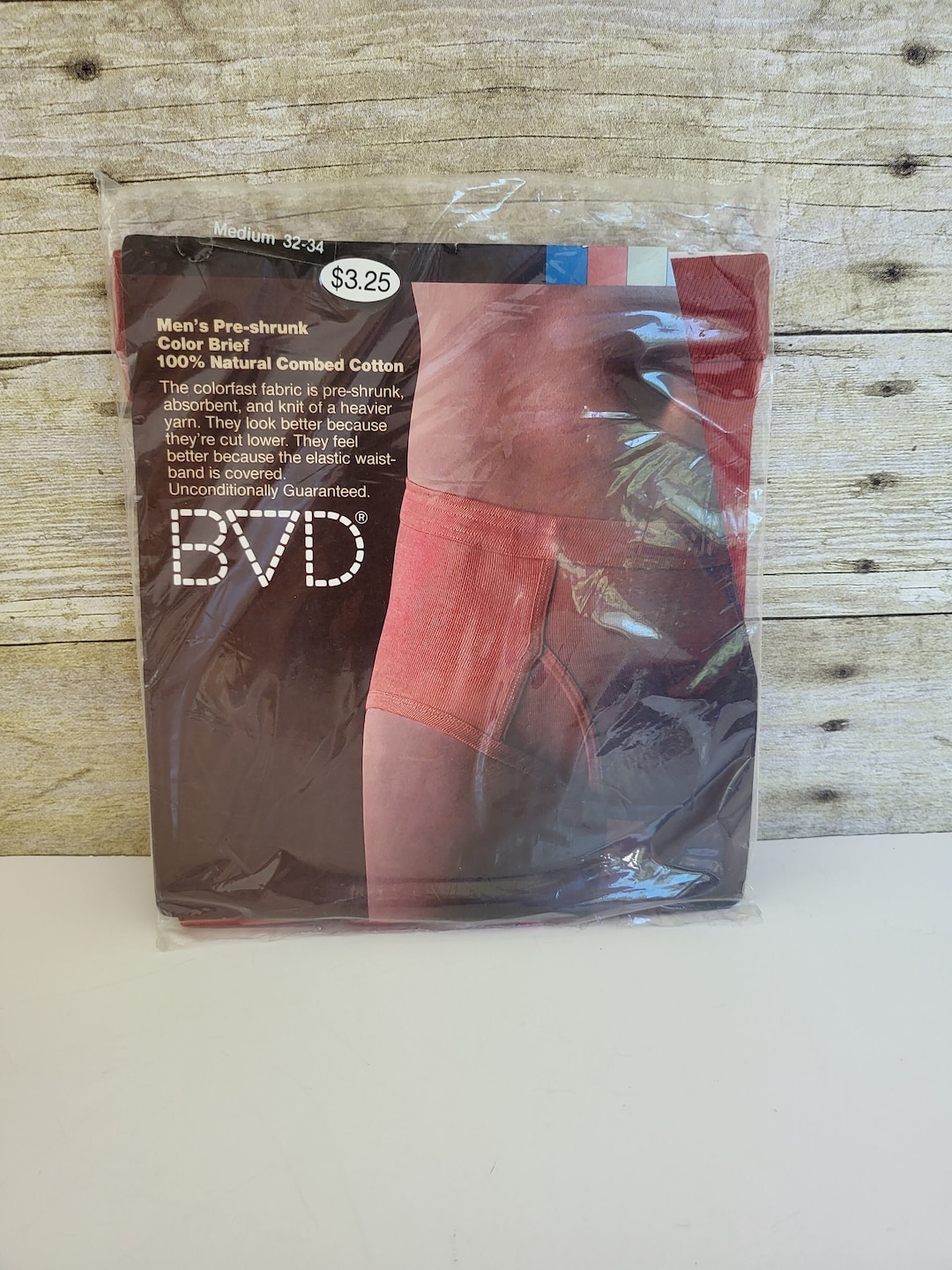 Vintage 1977 BVD Men's Dark Red Brief 32 34 Vintage BVD Underwear in Original Packaging Never ...