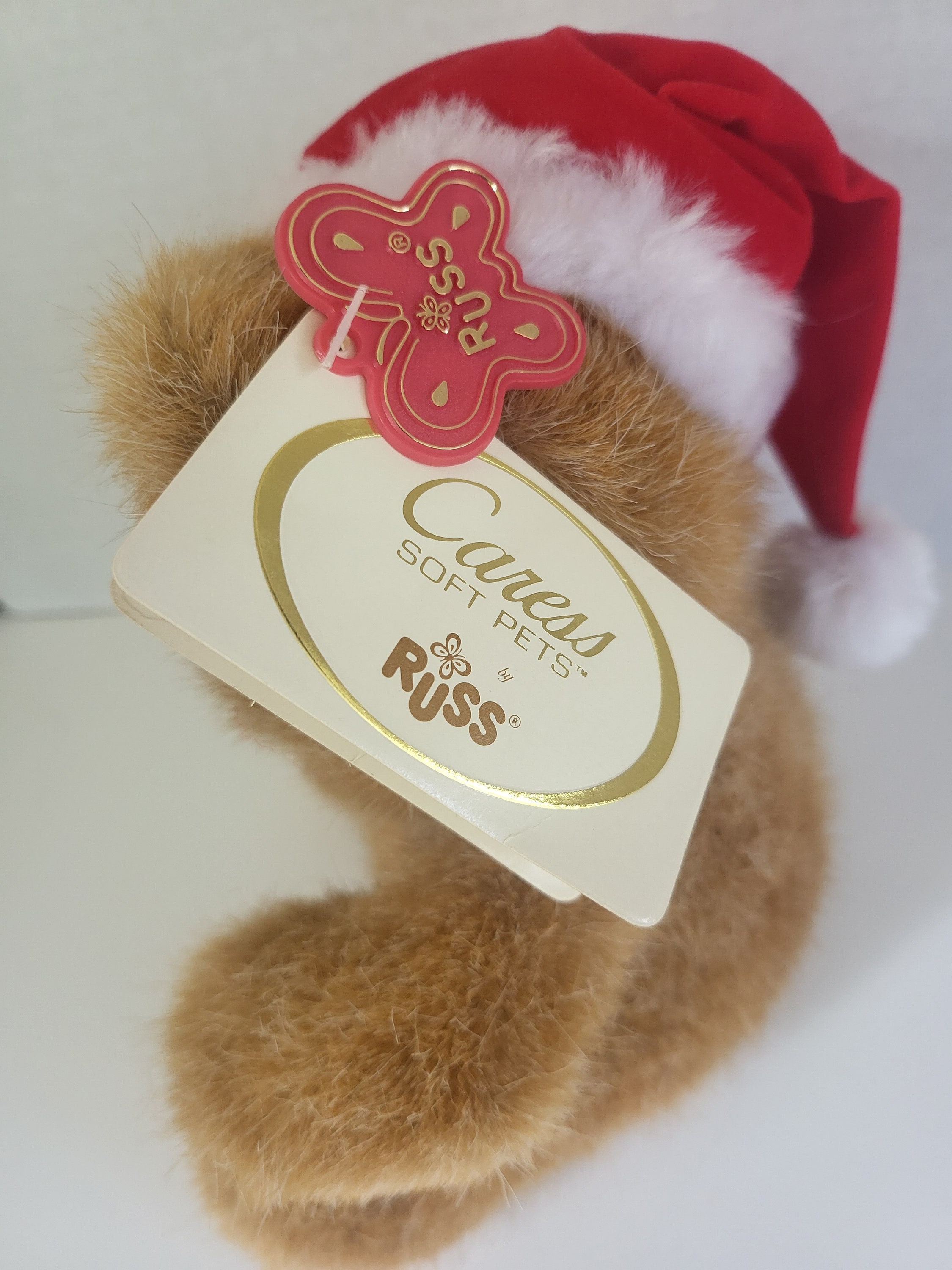 Vintage Russ Berrie Caress Soft Pets Sweetie Plush Bear Christmas Teddy ...