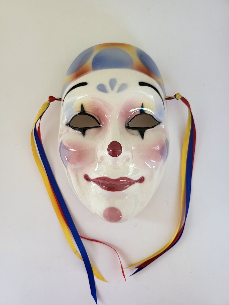 Vintage 1988 Clay Are Hand Painted Mask Style 086 Clay Art Mask - Etsy