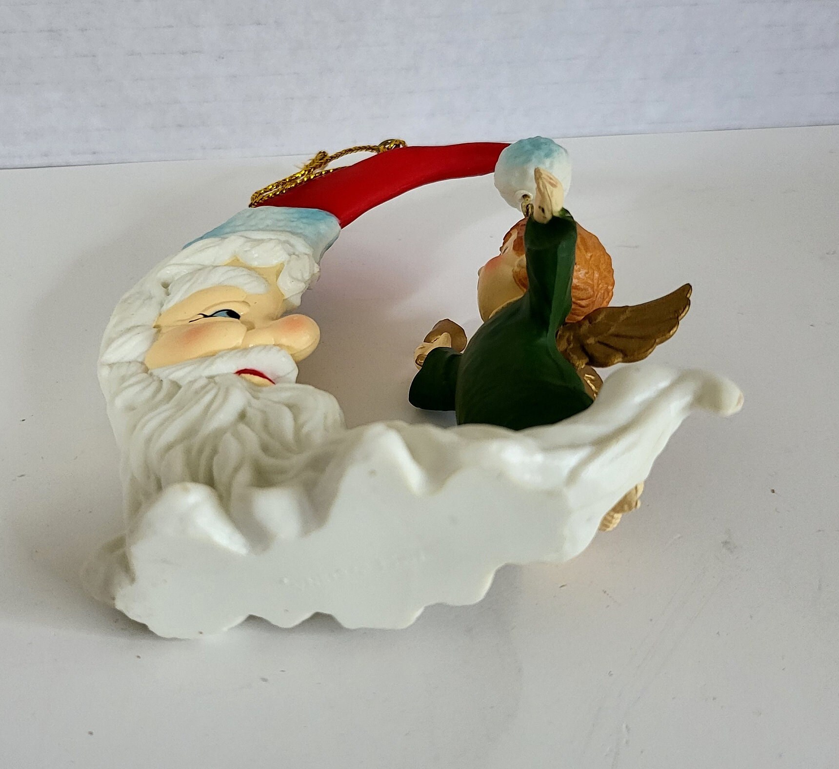 Vintage Commodore Holiday Decorations Crescent Moon Santa With Flying ...