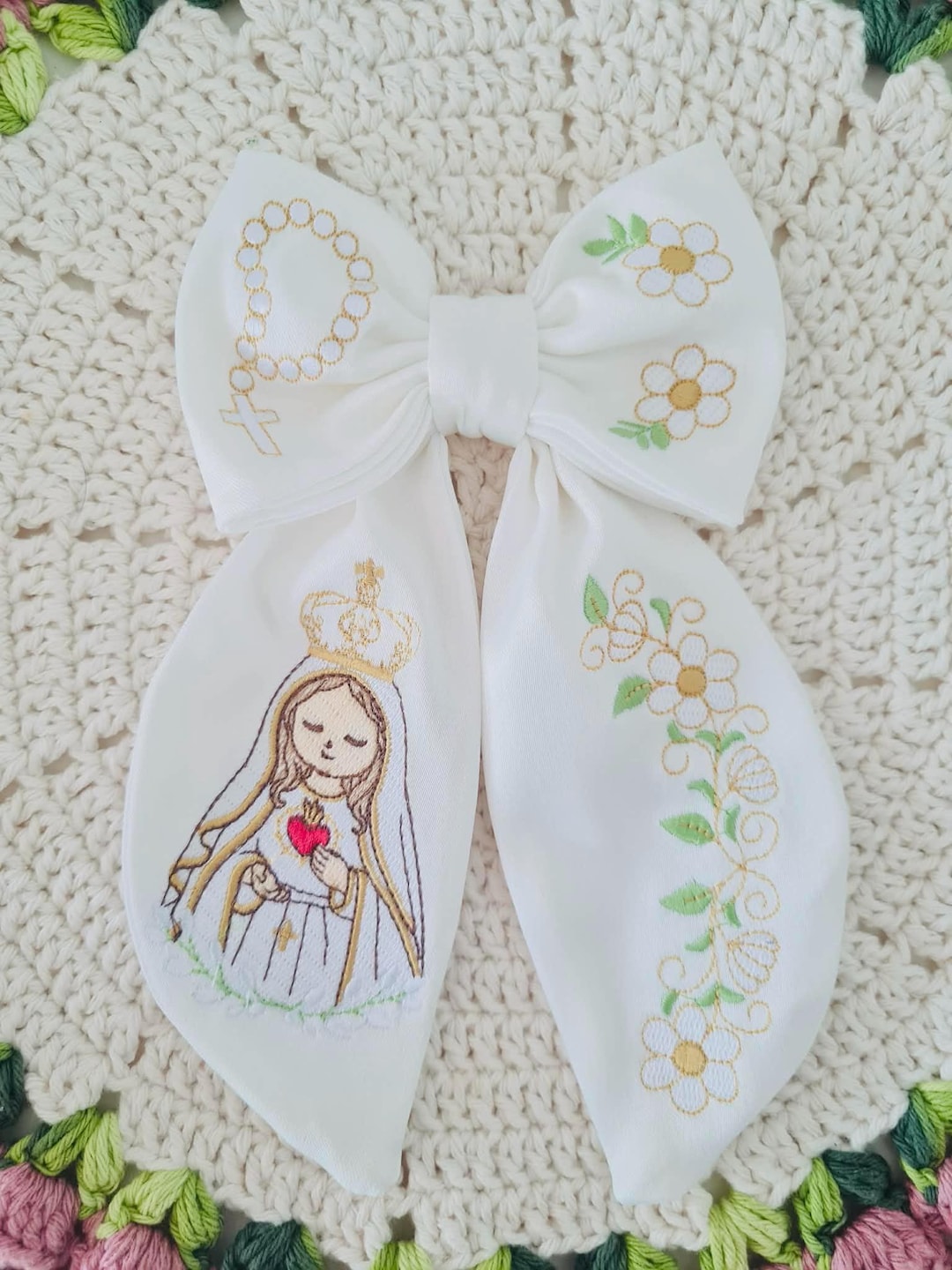 Marian Bow / Our Lady of Fatima Hair Accessories/ Marian Hair ...