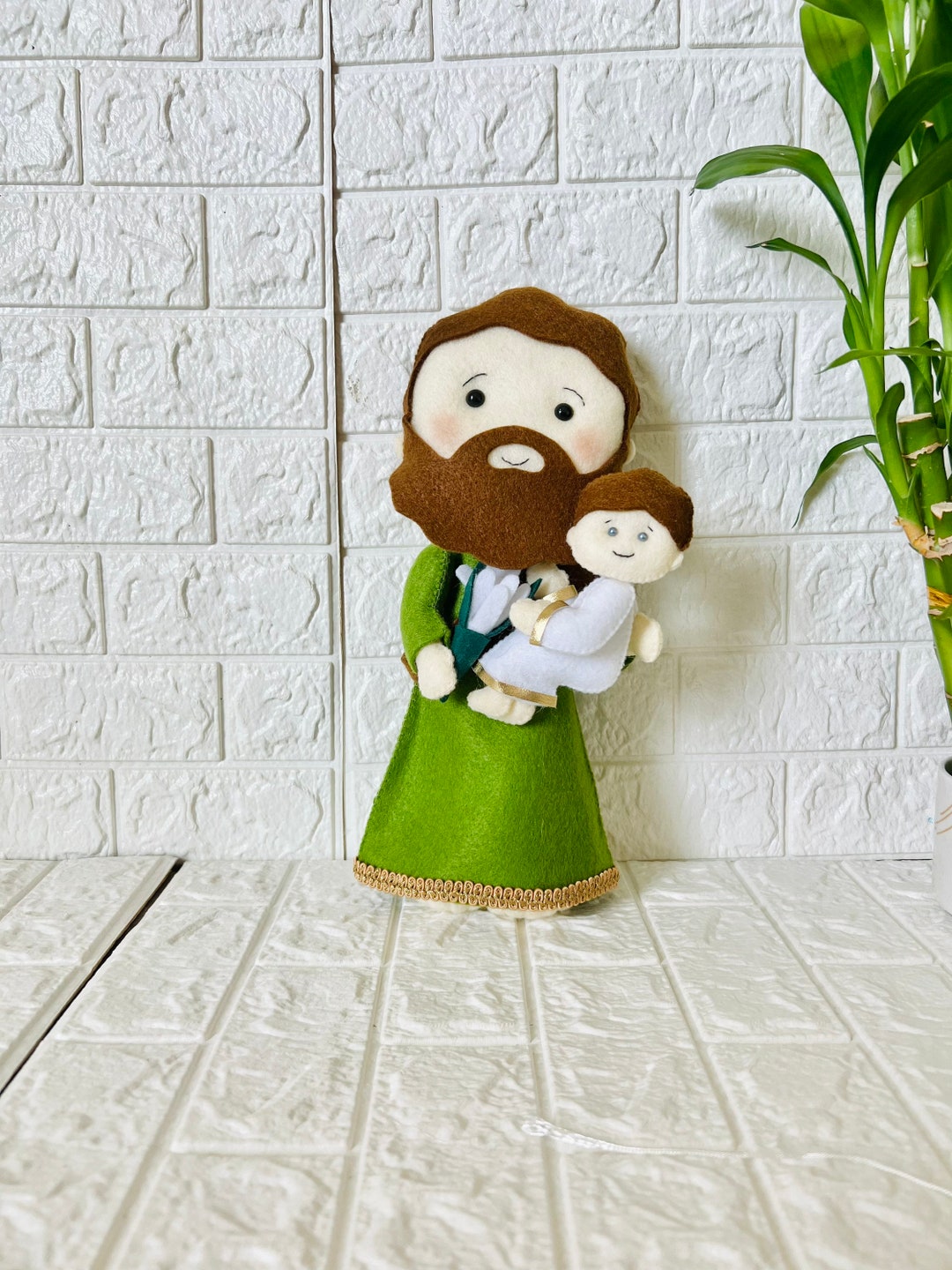 Handmade Saint Joseph Felt Doll: Catholic Patron Saint Ornament - Etsy
