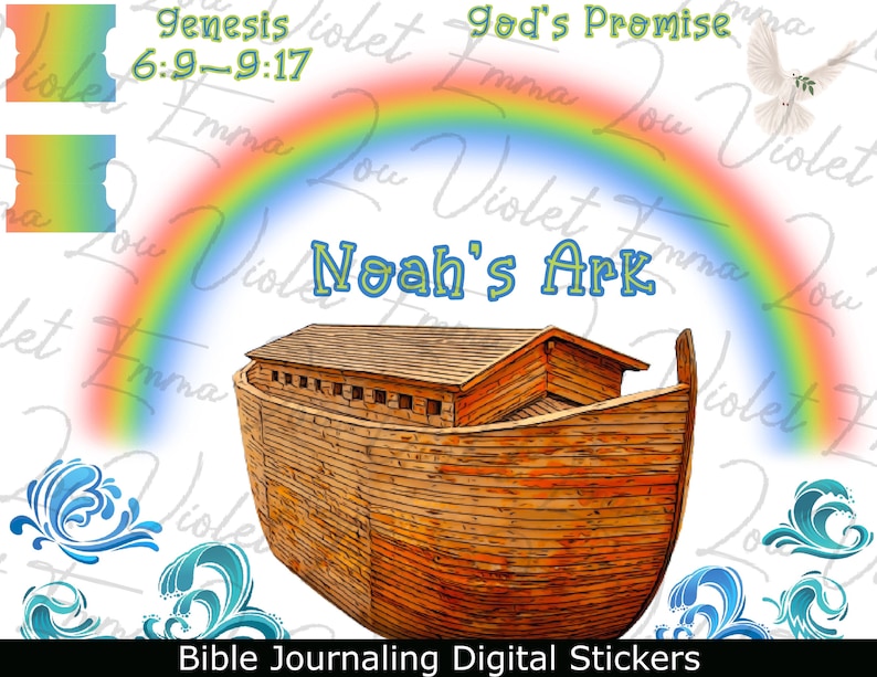 Noahs Ark Bible Journaling Printable Stickers Instant Digital - Etsy