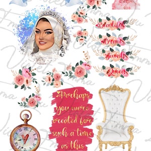 Esther-women of the Bible Series, Bible Journaling Printable Sticker ...