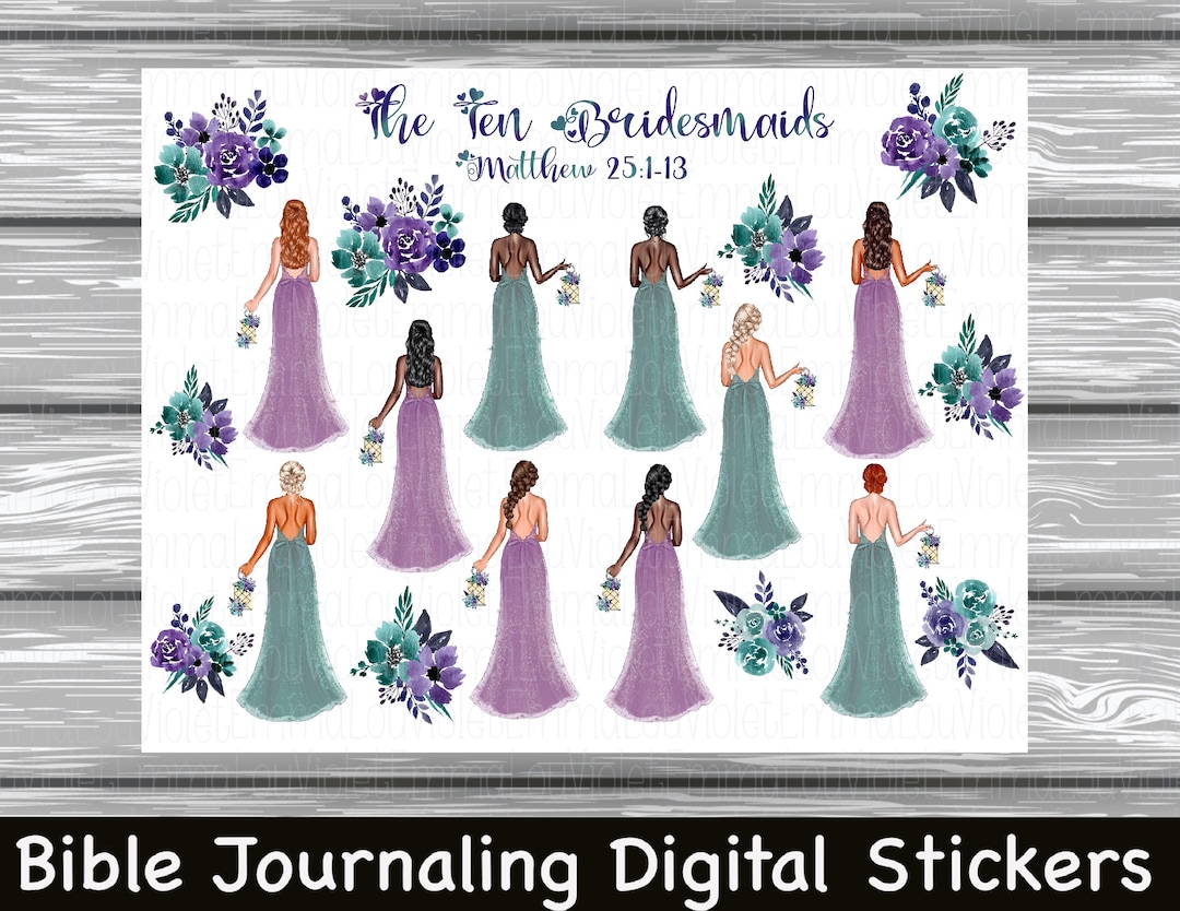 Parable of the Ten Bridesmaids Bible Journaling Printable Sticker Sheet ...