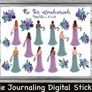 Parable of the Ten Bridesmaids Bible Journaling Printable Sticker Sheet ...