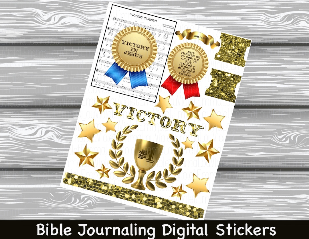 Victory in Jesus Hymn Sticker Series Bible Journaling Printable Sticker ...